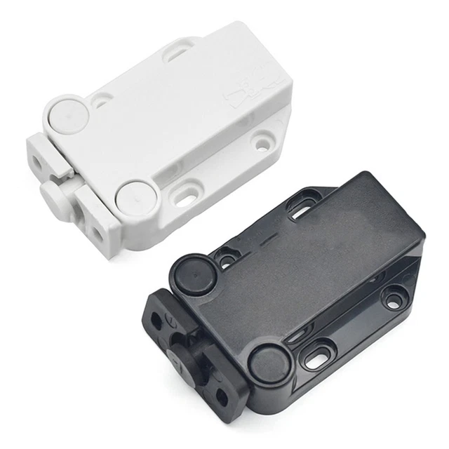PLASTIC CATCH LOCK Hatch Push Attic Cupboard Latch Press Lock Cabinet ...