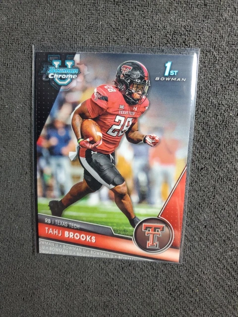 TAHJ BROOKS RC 1st Bowman Chrome University Football Texas Tech RB EUR ...