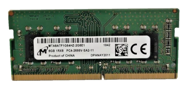 MICRON 8GB 1RX8 Ddr4 Pc4-2666V Ddr4-21300 Mta8Atf1G64Hz-2G6E1 $19.99 ...