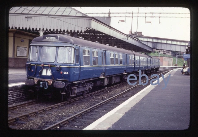 35MM SLIDE-AC EMU/CLASS 303 in original blue livery at Motherwell ...