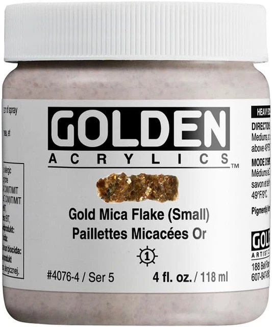 ACRYLIC MEDIUM Artist Colors Gold Mica Flake Small 4Oz Jar $93.60 ...