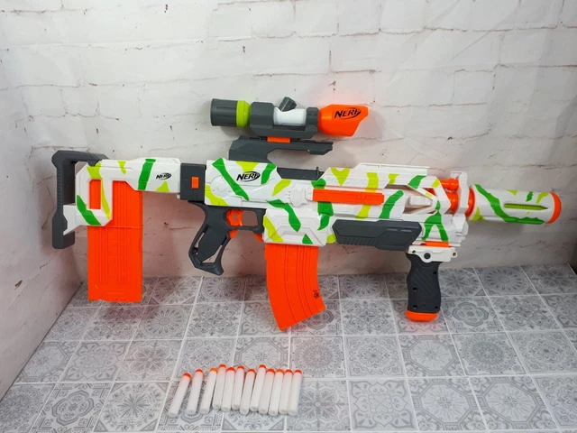 NERF GUN CAMO Modulus ECS-10 Sniper Rifle Tracker, Attachments & Used ...