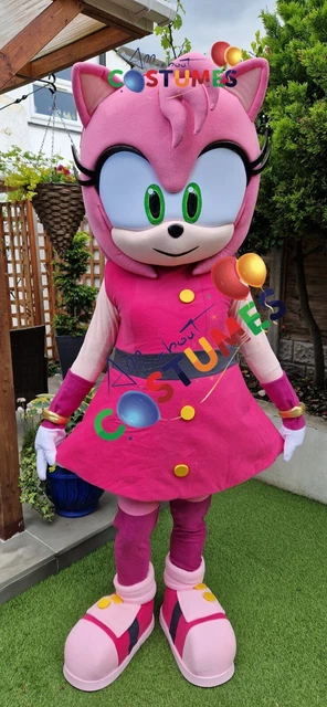 HIRE AMY ROSE Sonic X Knuckle Lookalike Costume Mascot Fancy Dress ...