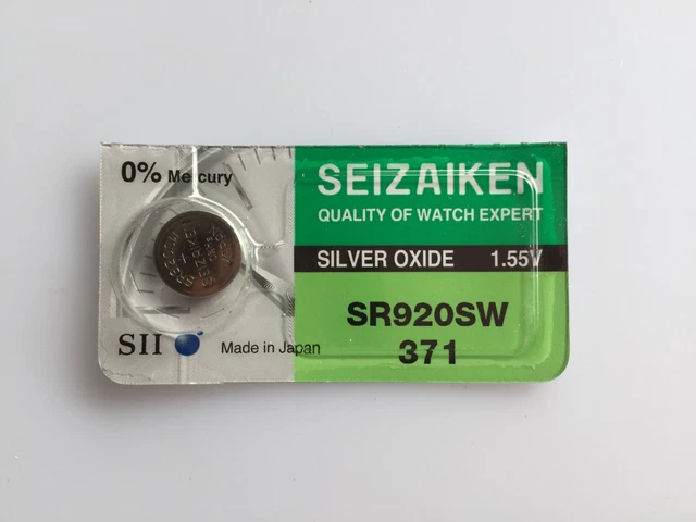 1X SEIZAIKEN SR920SW 371 Silver Oxide Watch Battery made in Japan By ...
