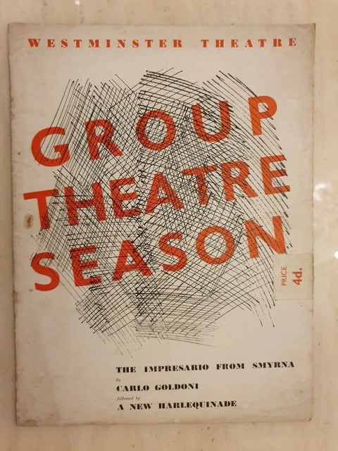 THEATRE PROGRAMME THE Impressario From Smyrna Alan Rolfe Douglas Seale ...