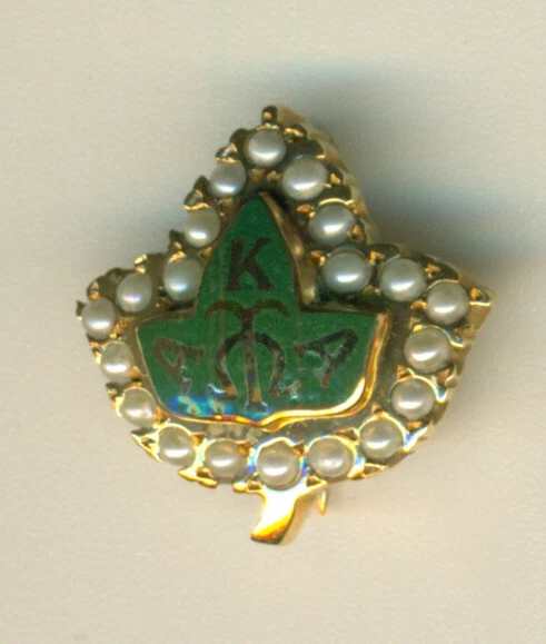 VINTAGE ALPHA KAPPA Alpha sorority gold enamel pearl pin badge! $232.50 ...