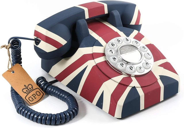 GPO VINTAGE CLASSIC, Union Jack Flag, Retro 1970s-Style, Push Button ...