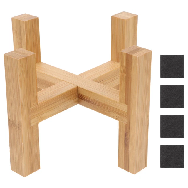 FLOOR FOUR LEGGED Flower Stand Wooden Plant Legs Pot Rack Base £7.78 ...