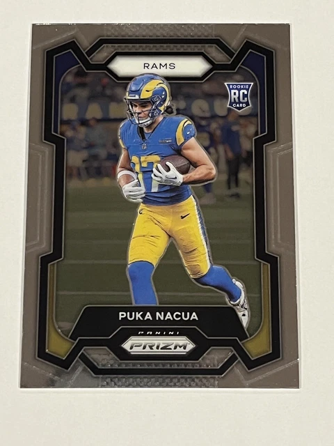 2023 PANINI PRIZM Football #357 Puka Nacua recrue RC Los Angeles Rams ...
