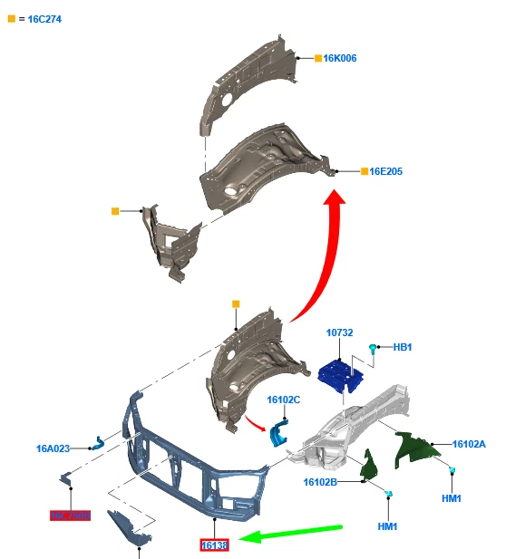 FORD RANGER T6 MK1 Front Radiator Support Panel 2362124 NEW GENUINE £ ...