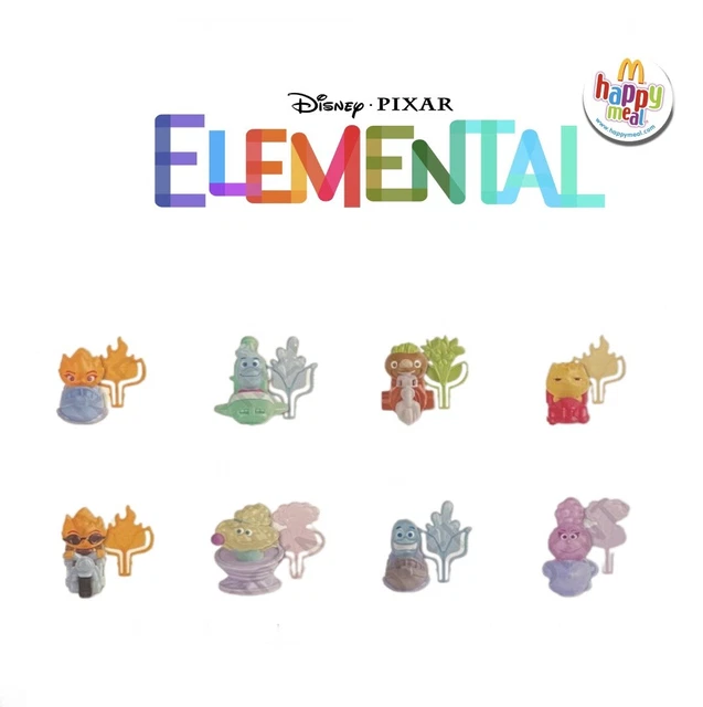 Mcdonalds Happy Meal Toys Disney Pixar Elemental 2023 Complete Set Of 8