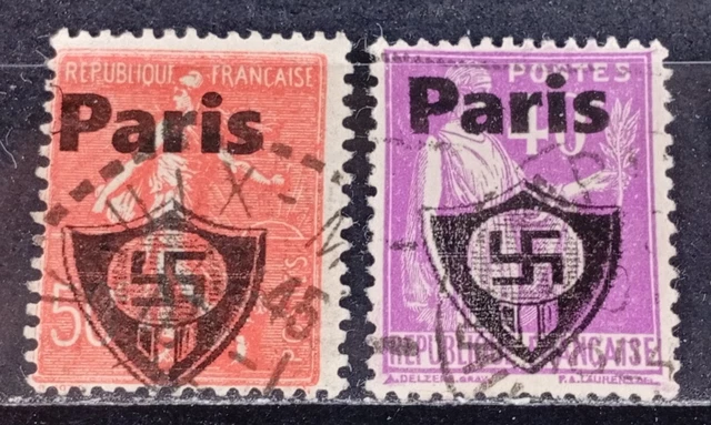 LOCAL DEUTSCHES REICH WWll Propaganda Fantasy overprint Paris used $5. ...
