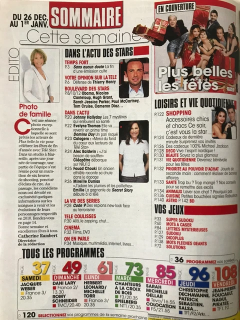 TELE STAR N°1734-2009-PLUS BELLES FETES-HALLYDAY-HERBERT LEONARD ...