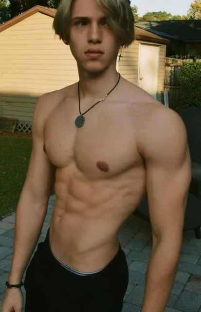 Shirtless Male Muscular Hunk Athletic Jock Blond Beefcake Photo 4x6