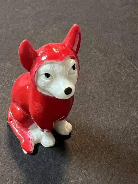 TINY WHITE DOG in a red devil costume - PVC 1.5" Figure £3.84 - PicClick UK