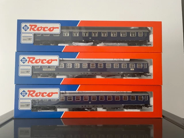 ROCO 44741 - 44924 - 45473 - 3 Voitures Db Express - Db - H0 - Neuves ...