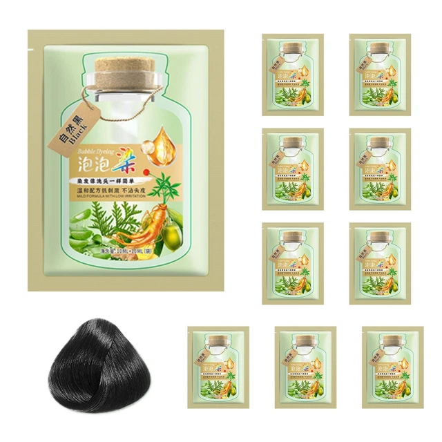 NATURAL PLANT HAIR Dye"New_Botanical Bubble Hair Dye 10ml x10 packs ...