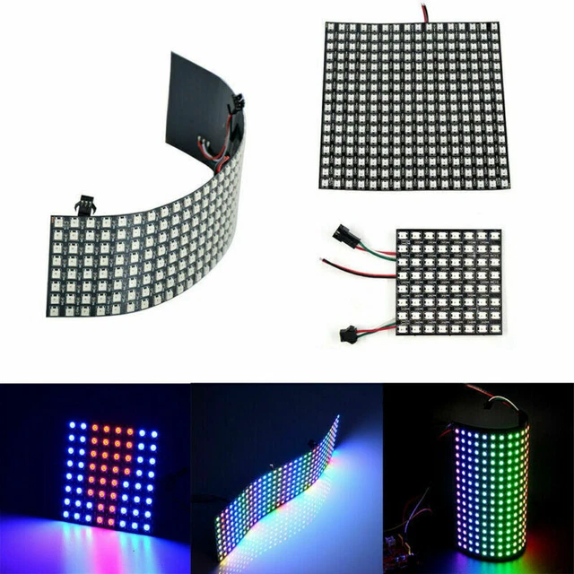 WS2812B LED FLEXIBLE Panel Matrix Screen 5050 RGB Addressabl e 64 256 ...