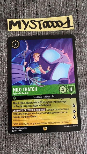 CARTE LORCANA DISNEY TCG Milo Thatch 80/204 Légendaire Chapitre 3 ...