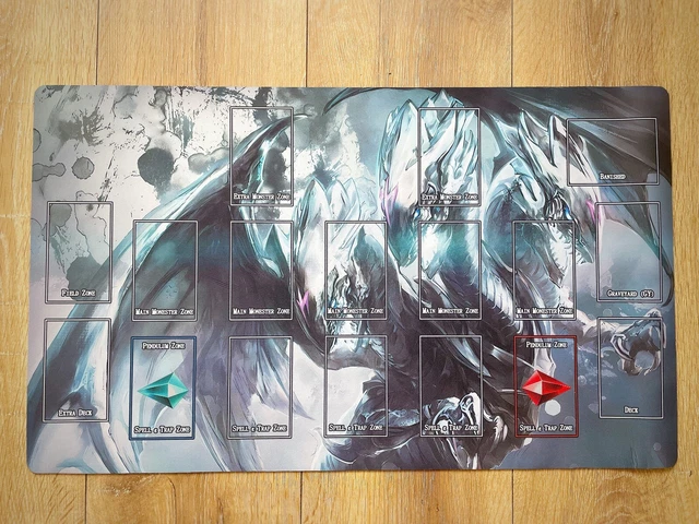 YUGIOH PLAYMAT SET TCG with zones - Rubber Fabric Playmats Yu Gi Oh ...