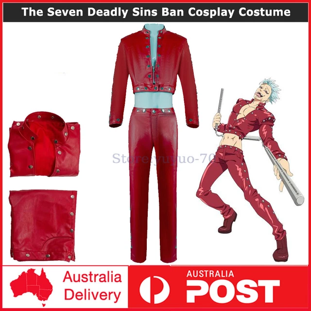 THE SEVEN DEADLY Sins Ban Cosplay Costume Leather Suit Halloween ...