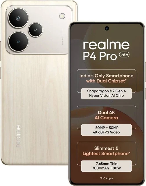 REALME P4 PRO 5G (Birch Wood, 8GB RAM 256GB)Snapdragon 7 Gen 4 Global ...