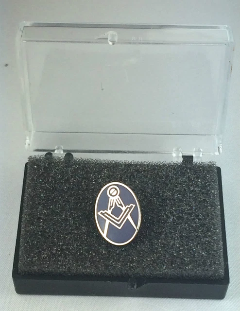 MAÇONNIQUE OVALE AVEC Carré Et Compas Crest Sans G Émail Pins Pin Badge ...