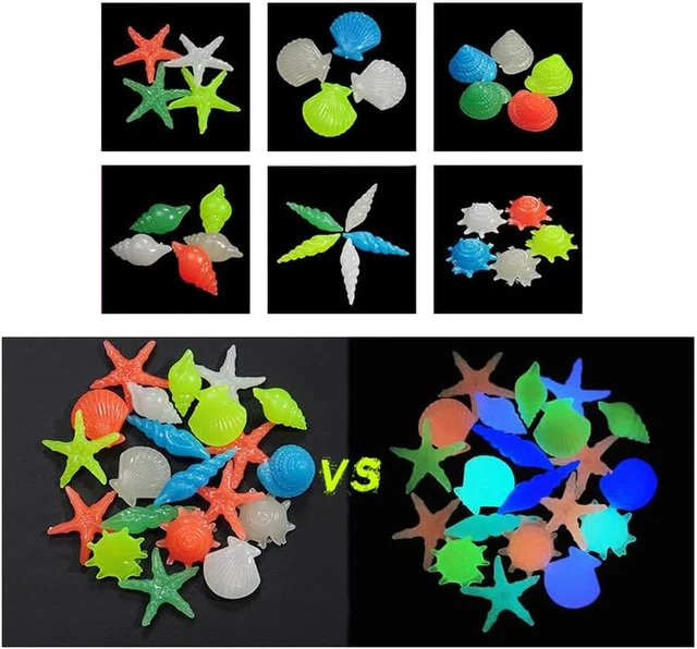 100/200/300/500PCS PEBBLES STONE Glow in the Dark Rock Fish Tank Stones ...