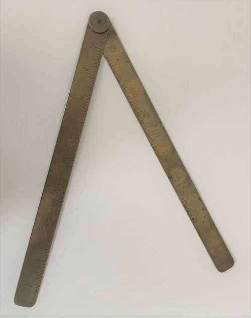 VINTAGE JOHN RABONE And Sons Birmingham Brass Folding Ruler 24" Rule £9 ...