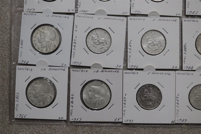 🧭 🇦🇹 AUSTRIA 5 Schilling + 10 Schilling Collection 20 Coins B77 #11 ...
