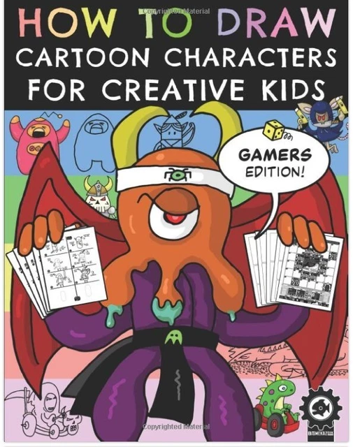 HOW TO DRAW Cartoon Characters Training Anti-Stress Creative Gift Kids ...