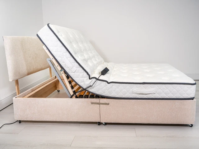 CREAM ELECTRIC ADJUSTABLE Bed Set | Pocket Spring | Installation & Bed ...