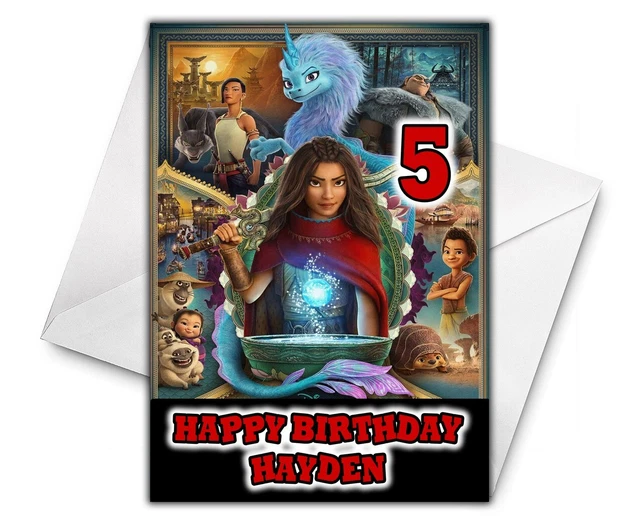 RAYA LAST DRAGON Personalised Birthday Card - Raya and the last Dragon ...