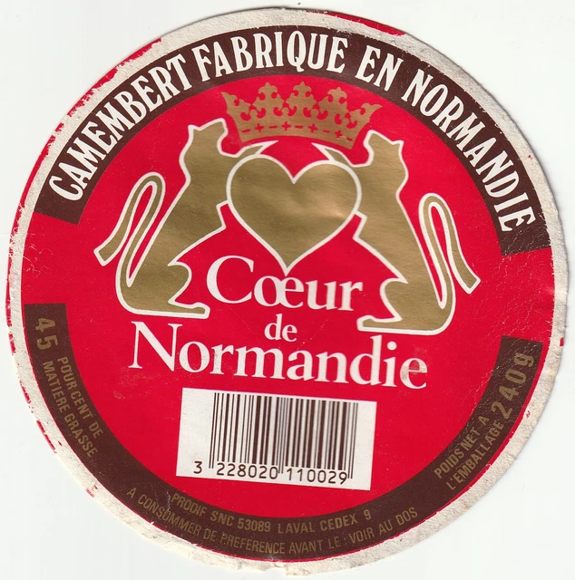 ANCIENNE ETIQUETTE FROMAGE COEUR DE NORMANDIE - FABRIQUÉ EN NORMA EUR 2 ...