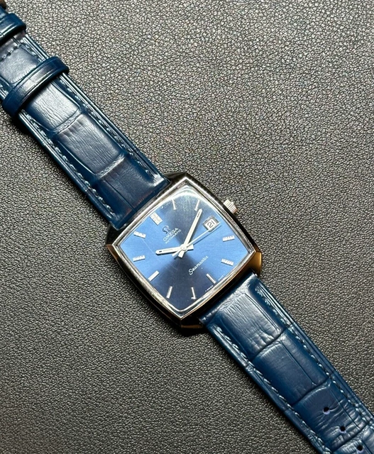 OMEGA SEAMASTER COMPRESSOR Mens Vintage Watch 1970s Automatic Blue ...