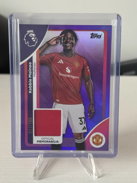 TOPPS 2026 EPL Kobbie Mainoo Patch /199 Manchester United Rookie Card £ ...