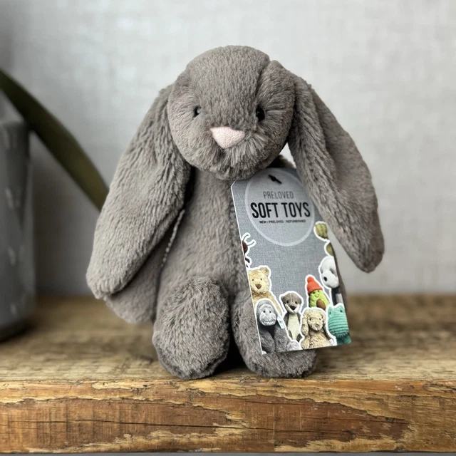 JELLYCAT SMALL BASHFUL Truffle Brown Bunny Rabbit Plush Soft Toy 8” £45 ...