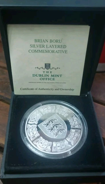 BRIAN BORU SILVER Layered Commemorative Medal Coin By The Dublin Mint ...