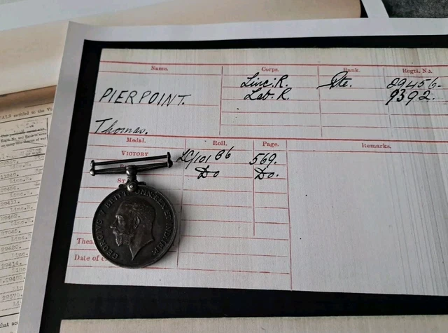 WW1 BRITISH WAR Medal, Pte Thomas Pierpoint, Lincolnshire Regiment £40. ...