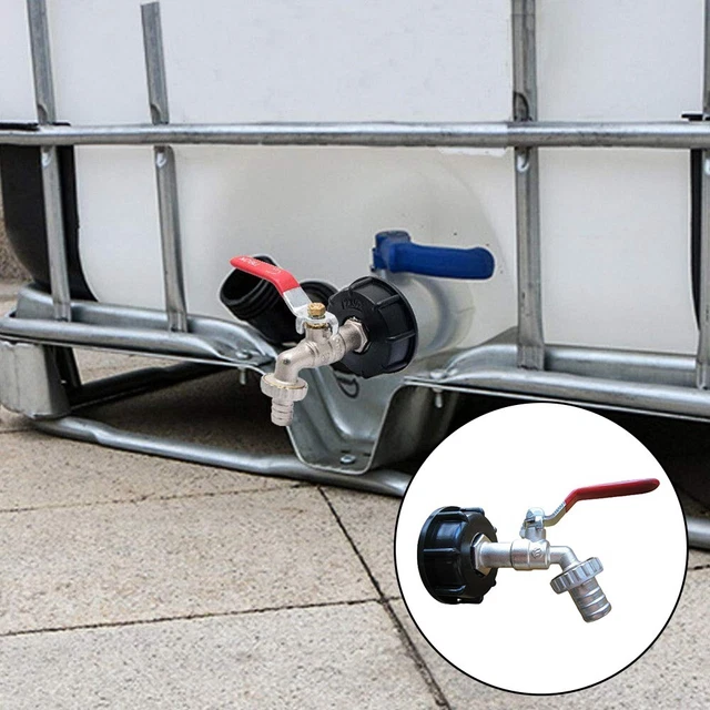 IBC TOTE DRAIN Adapter with Hose IBC Outlet Tap S60 Brass Container Tap ...