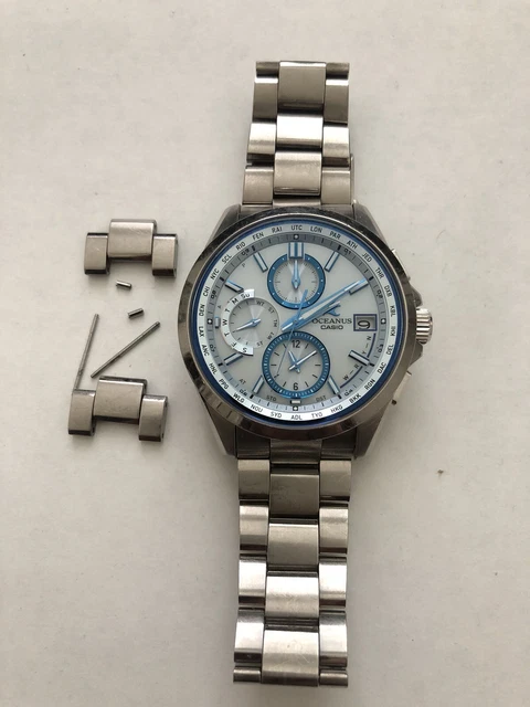 CASIO OCEANUS OCW-T2600-2AJF Ice Blue Tough Solar Atomic 41mm titanium ...