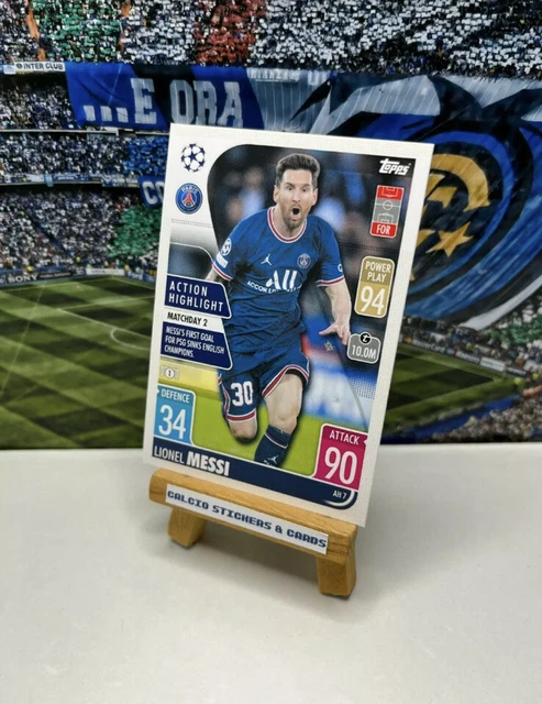 TOPPS MATCH ATTAX EXTRA 2021/22 Lionel Messi PSG Action Highlight Base ...