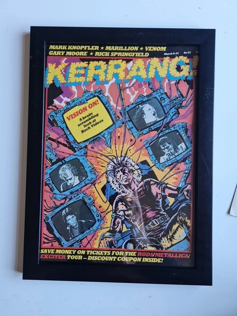 KERRANG COVER ART 1980s FRAMED Album ADVERT MUSIC POSTER A4 8X12" £15. ...
