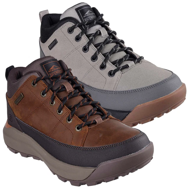 SKECHERS MENS CAMBERT Bruin Waterproof Walking Boots Casual Leather ...