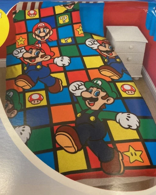 SINGLE BED OFFICIAL Super Mario Multicoloured Duvet Cover Set Character ...