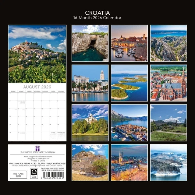 CROATIA - 2026 Wall Calendar - Brand New - 226000 £9.92 - PicClick UK