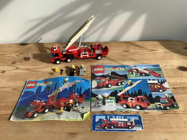 VINTAGE LEGO CLASSIC Town Fire Engine set 6340 Hook & Ladder Complete ...