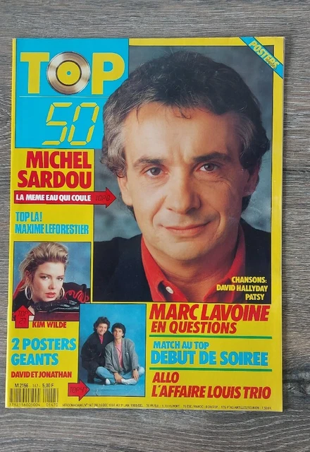 MAGAZINE TOP 50 avec poster numéro 147 Sardou, Kim Wilde, David est ...