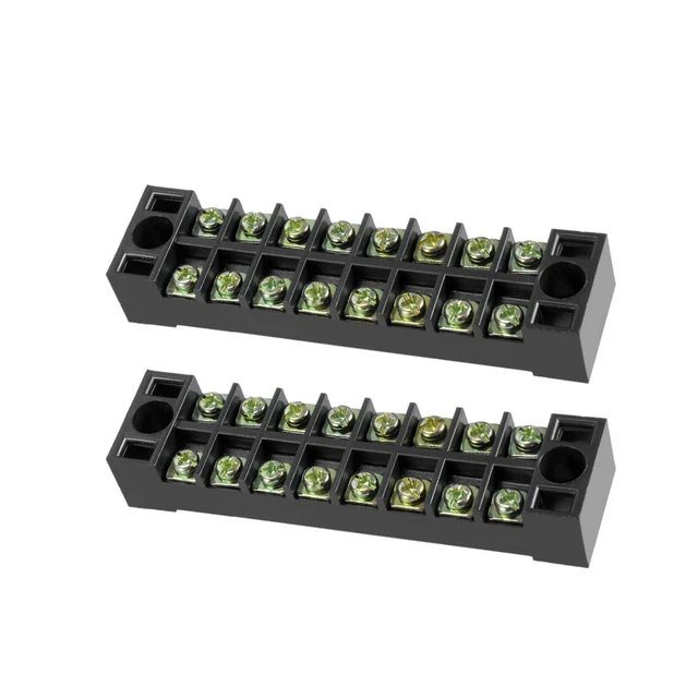 8 POSITIONS DUAL Rows 600V 15A Wire Barrier Block Terminal Strip TB ...