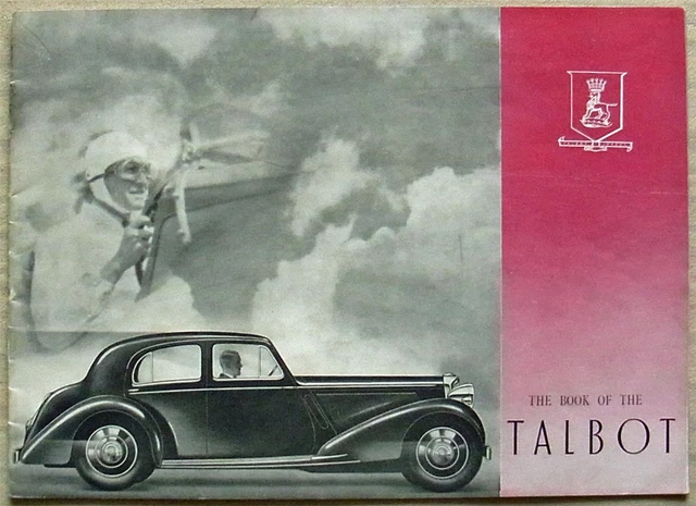 TALBOT CAR RANGE Sales Brochure For 1936 #1882-10-35 75 105 Speed 3 ½ L ...